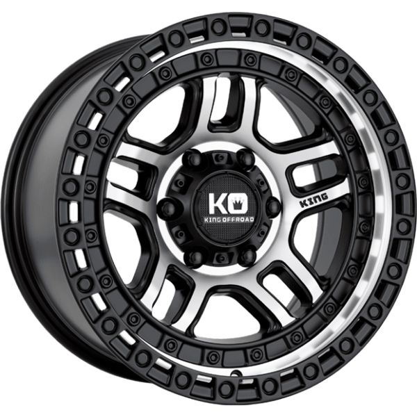 King Barrett 18x9 6x139.7 Machined Face Satin Black - AUTOCRZE