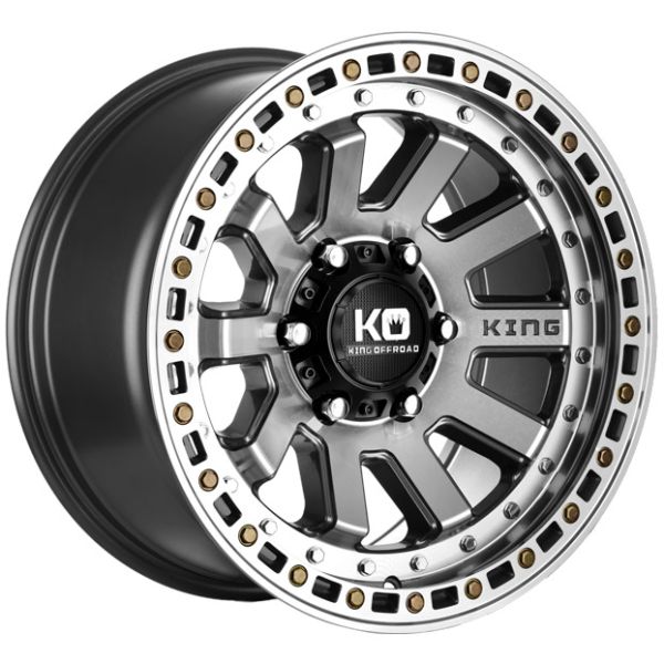 King Snatch 17x9 6x139.7 Machined Face Light Gunmetal Wheel & Tyre ...