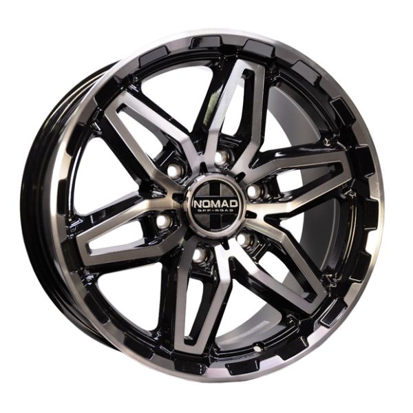 Nomad N232 18x8.5 6x139.7 Gloss Black Dark Tint Wheel & Tyre Package ...