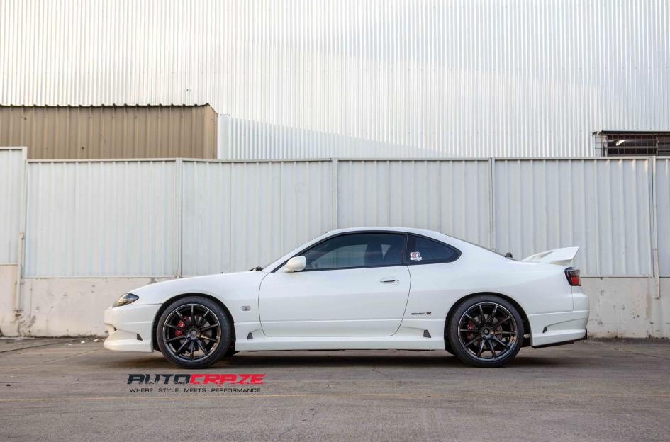 NISSAN 200SX S15 GRAMS LIGHT 57 TRANSCEND SUPER DARK GUNMETAL RIM EDGE ...